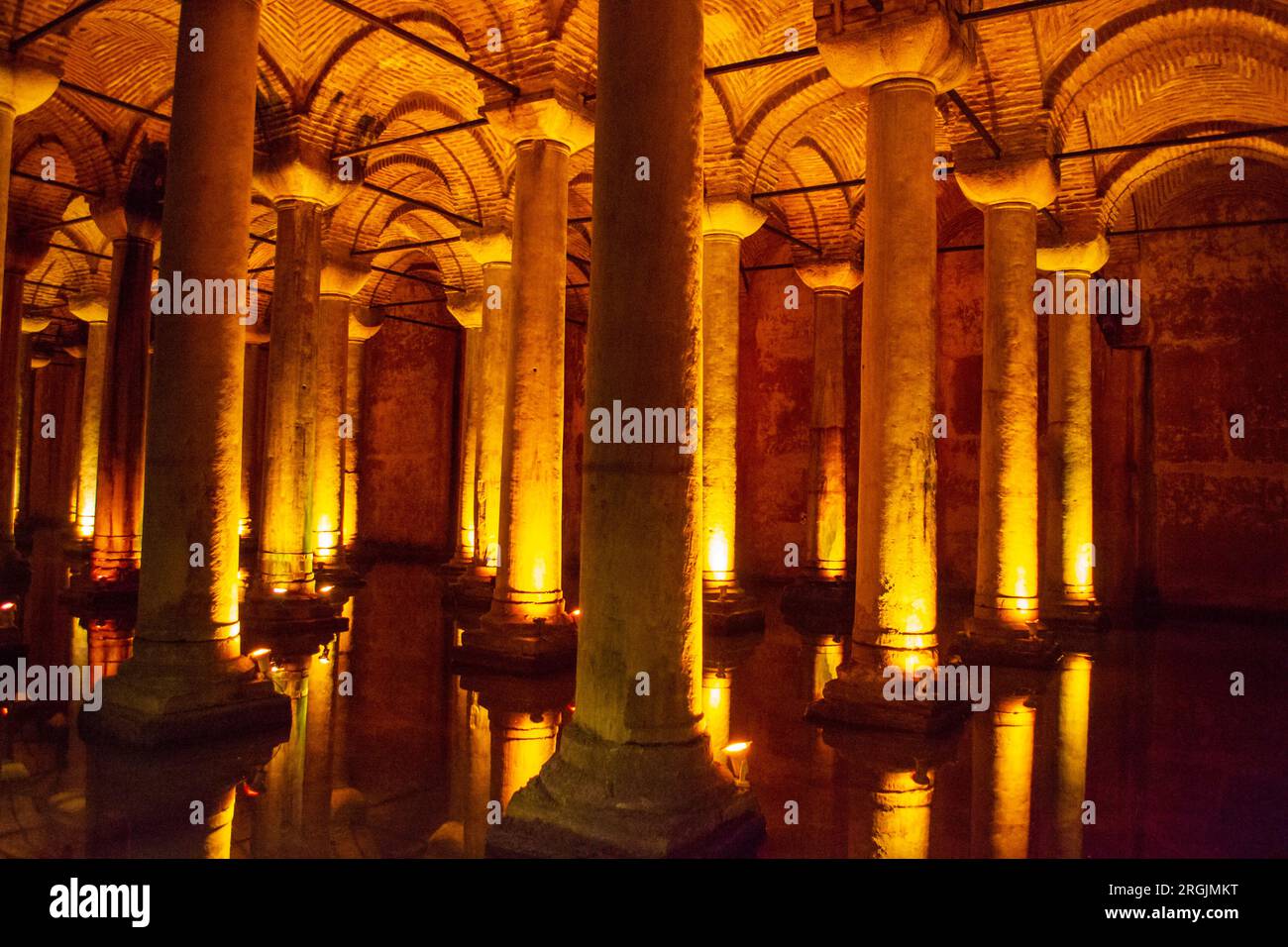 Istanbul,Turkey, May 9th 2014:View of beautiful illuminated Basilica ...