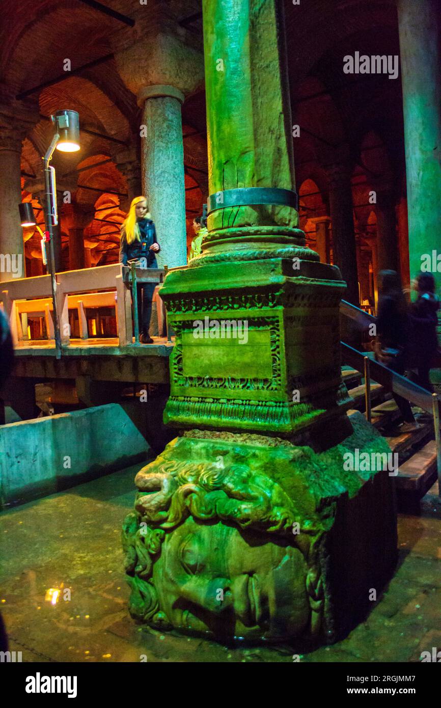 Istanbul,Turkey, May 9th 2014:View of beautiful illuminated Basilica ...