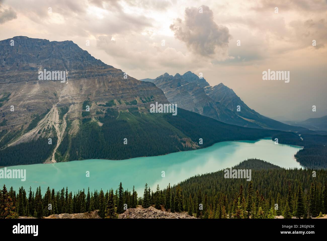 Smoke from numerous wildfires in the Canadian Rockies hangs in the air ...