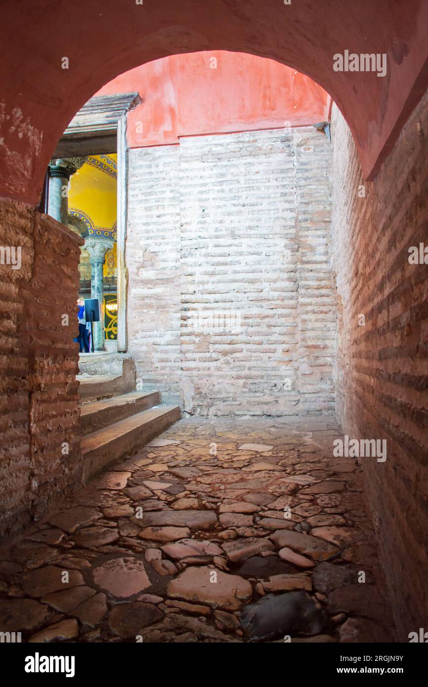 Cobblestone slope leading to the upper gallery in Hagia Sophia,at this ...