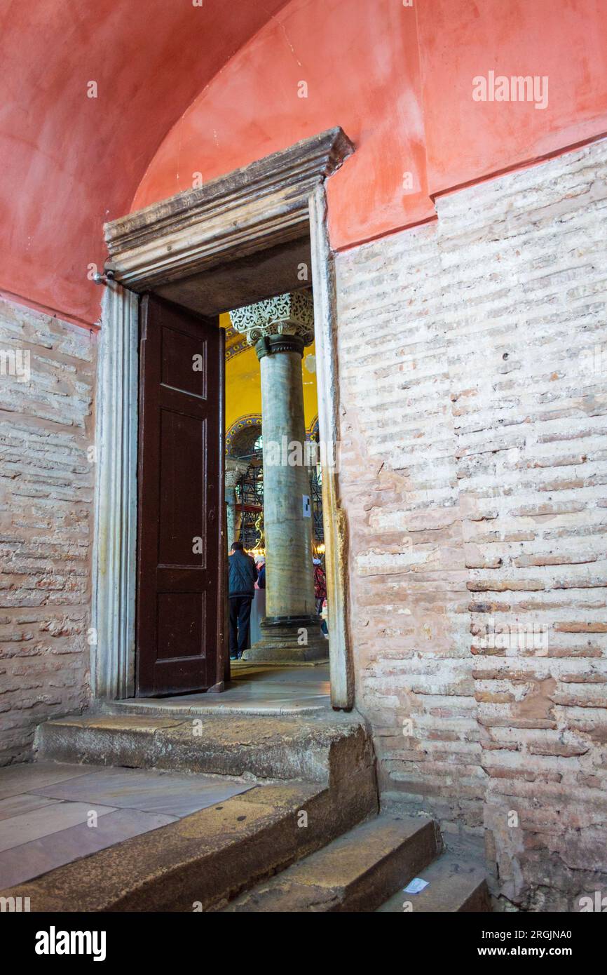 Cobblestone slope leading to the upper gallery in Hagia Sophia,at this ...