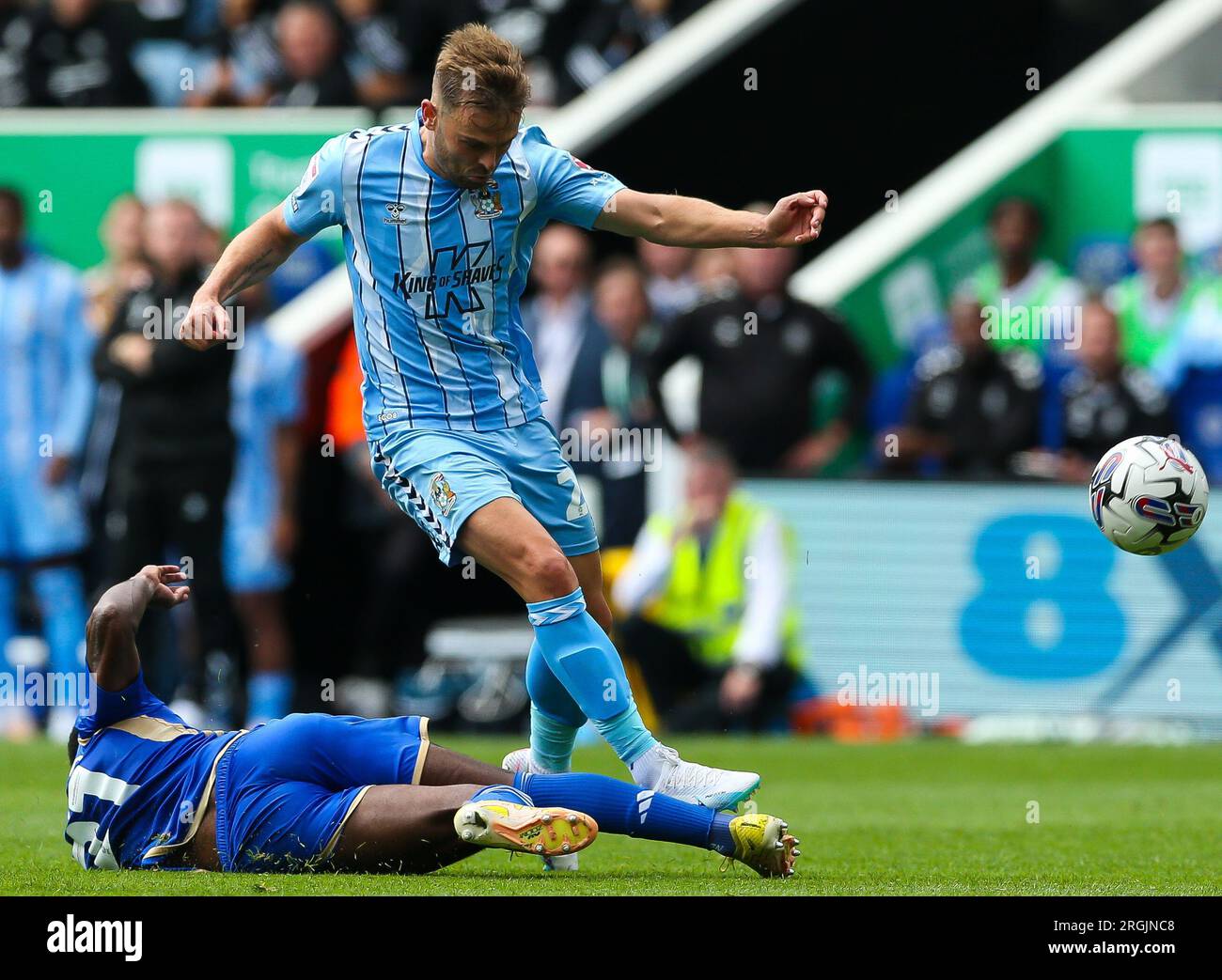 Coventry City's Matthew Godden and Leicester City's Ricardo Pereira ...