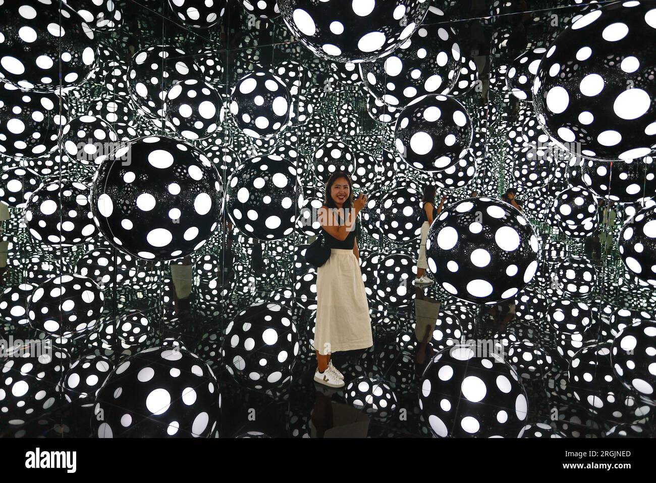 Hong Kong. August 10, 2023, Hong Kong, Hong Kong, Hong Kong: A woman takes pictures inside the ...