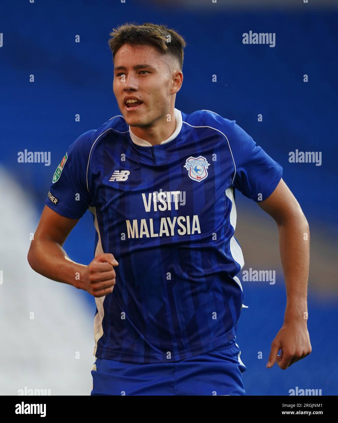 Cardiff City's Rubin Colwill during the Carabao Cup first round match ...