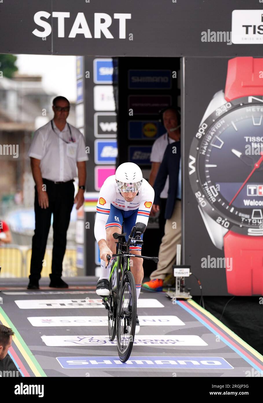 Great Britain’s Jaco van Gass starts the Men’s C3 Individual Time Trial ...