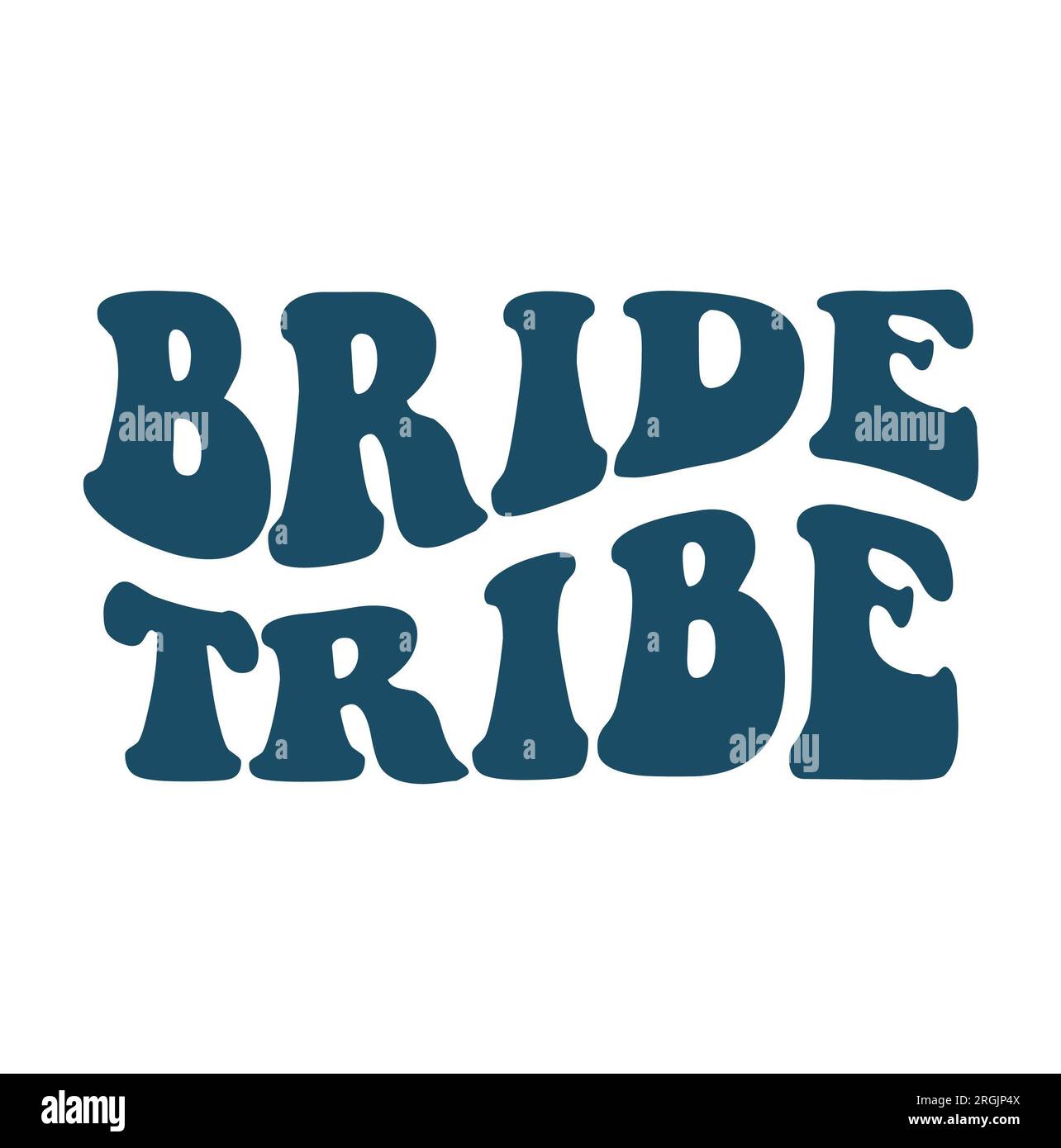 Bride tribe retro, wavy, stacked on white background. Isolated ...