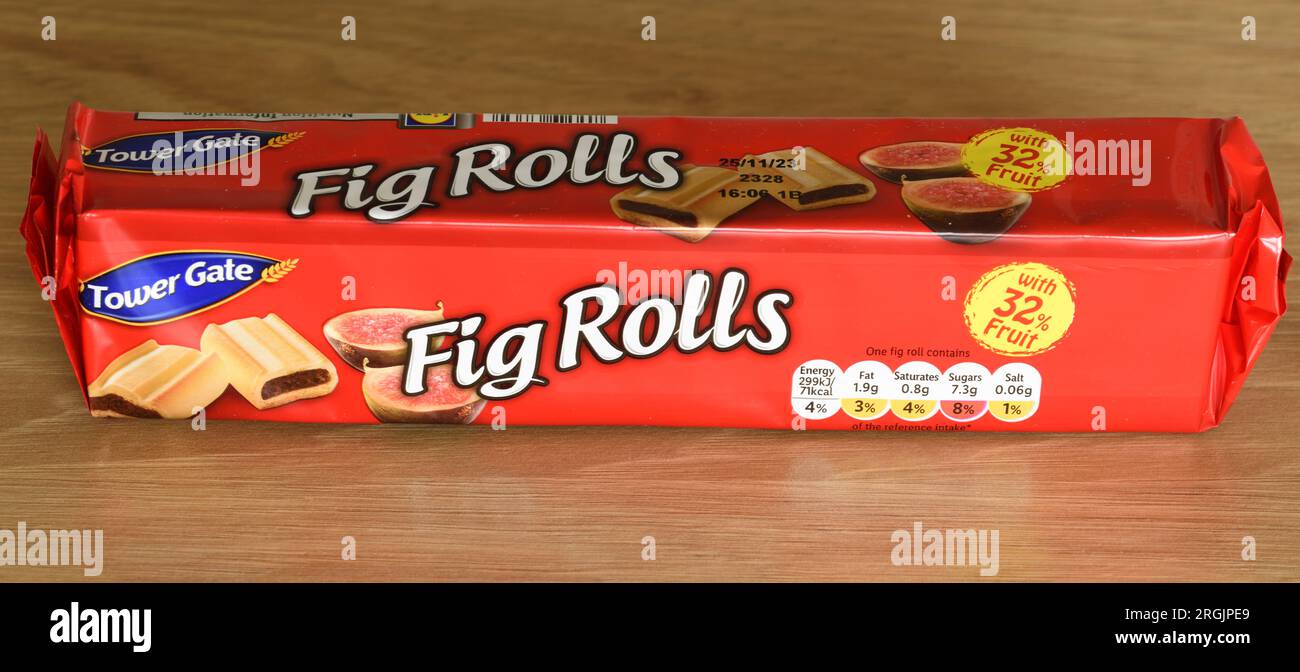 Packet of Tower Gate Fig Rolls Stock Photo - Alamy