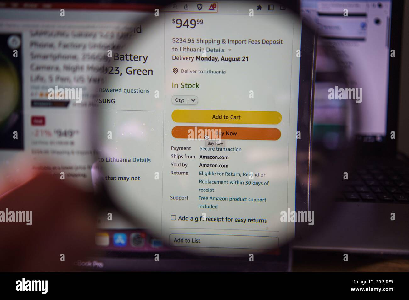 Buy Now button on amazon shop Stock Photo - Alamy