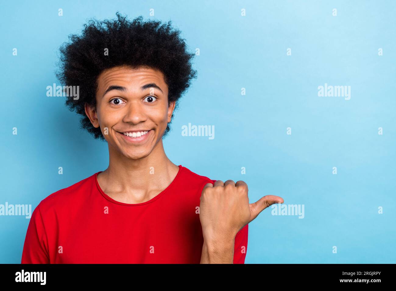 Closeup portrait of funny student guy fashion model advertising ...