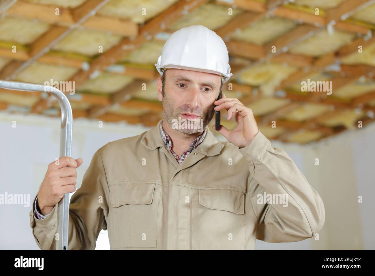 Standing blue stepladder hi-res stock photography and images - Alamy