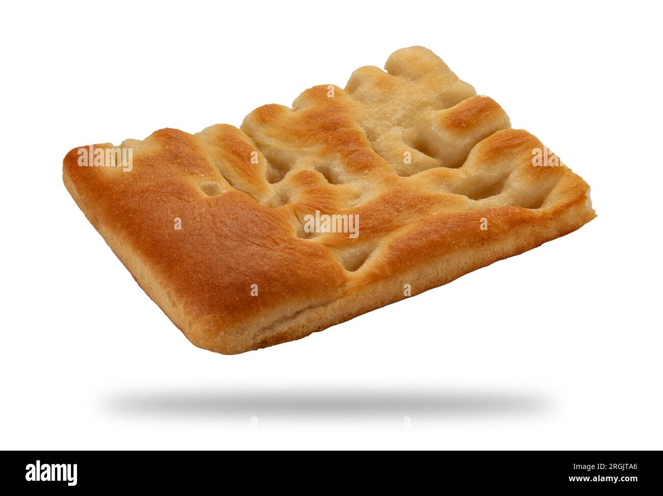 Slice of Genoa focaccia, typical Italian flat bread, isolated on white ...