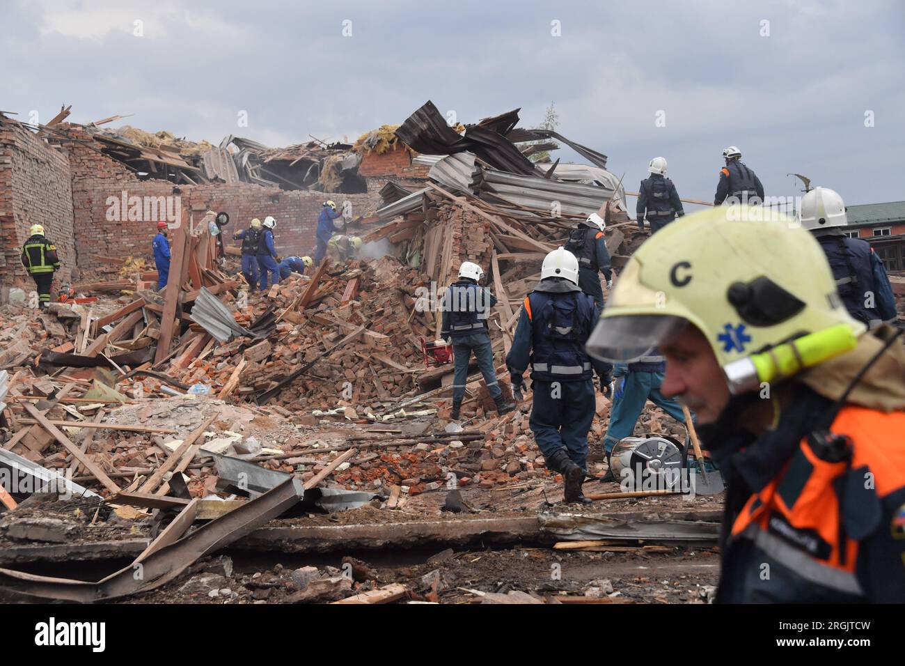 Moscow Region. Sergiev Posad. Analysis of the rubble at the site of the ...