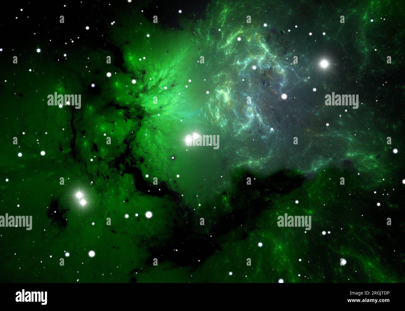 Green nebula clouds in universe hi-res stock photography and images - Alamy