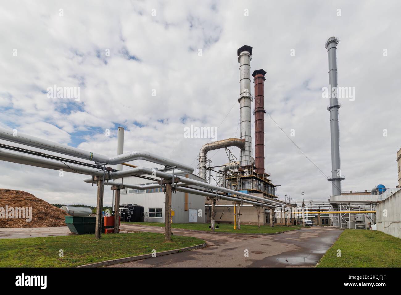 Power plant and chimneys . Industrial landscape Stock Photo - Alamy