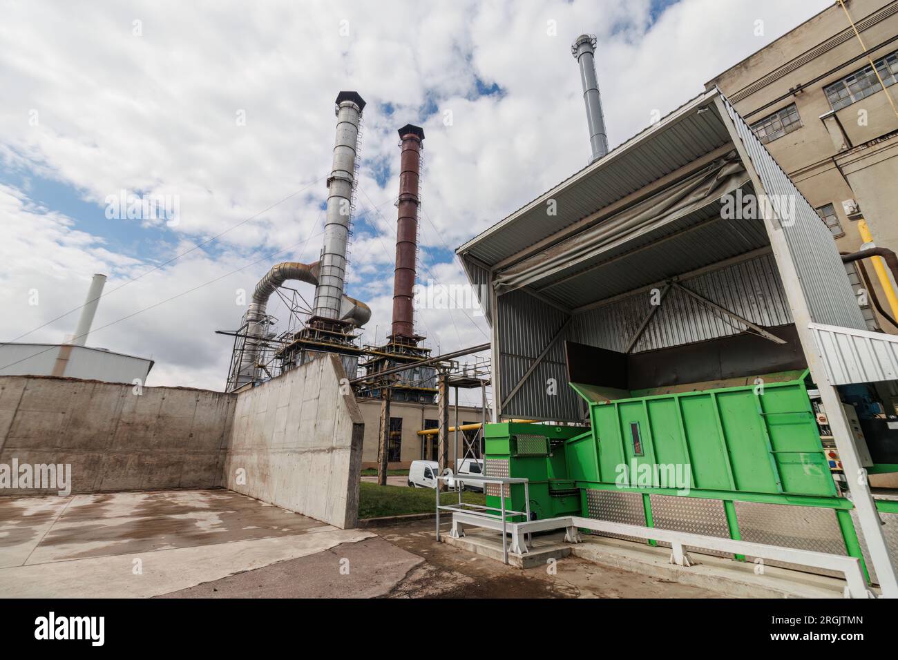 Power plant and chimneys . Industrial landscape Stock Photo - Alamy