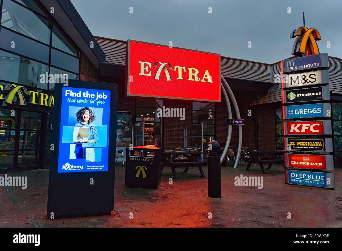 Entrance to an EXTRA services situated off the A1 to London with ...