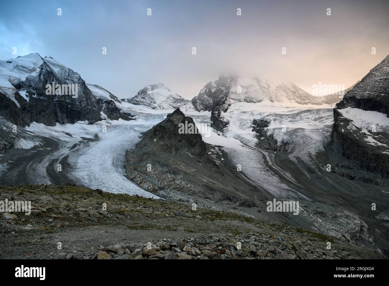 Glacier Durand and Glacier du Grand Cornier with partly coverd Dent ...