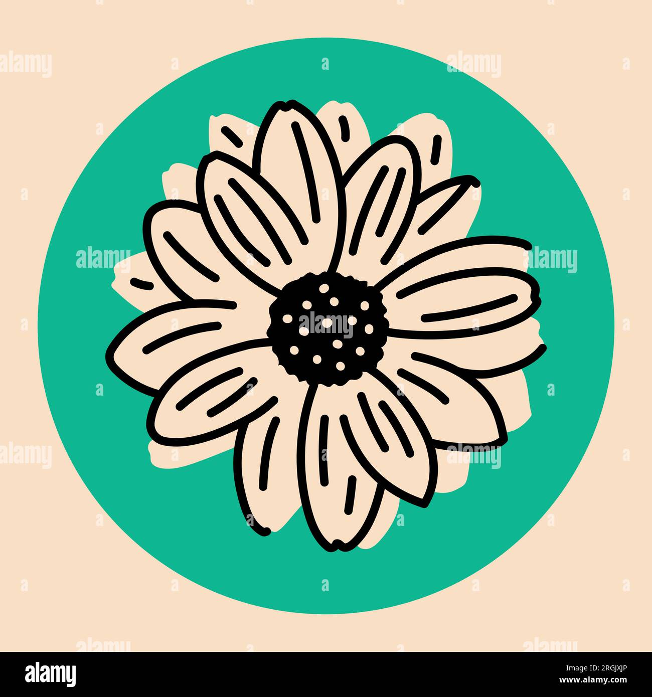 Daisy flower black line icon. Pictogram for web page, mobile app, promo ...
