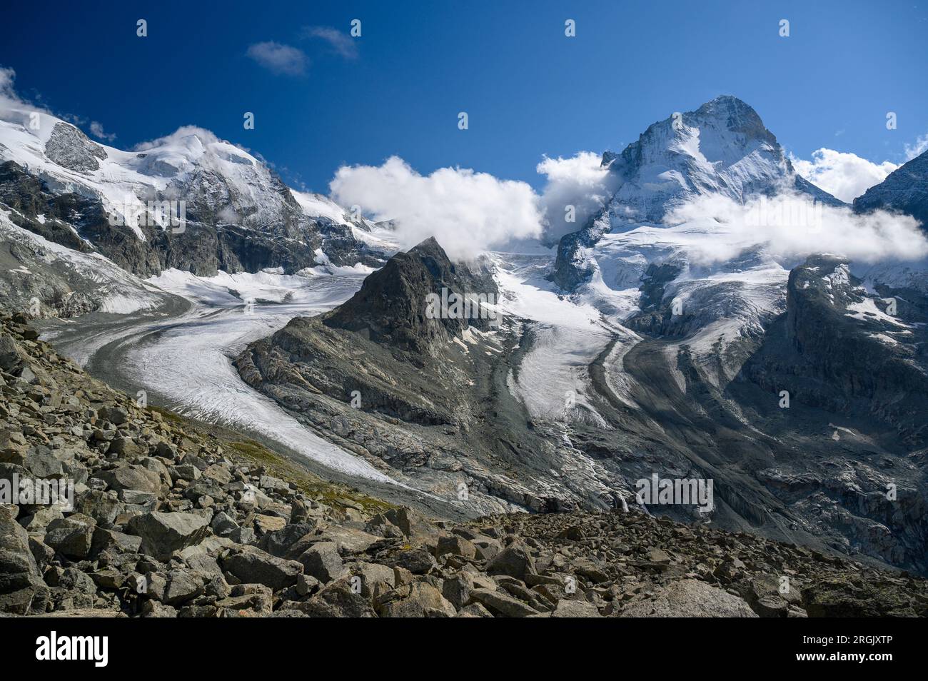 panorama of Glacier Durand, Roc Noir, Glacier du Grand Cornier and Dent ...