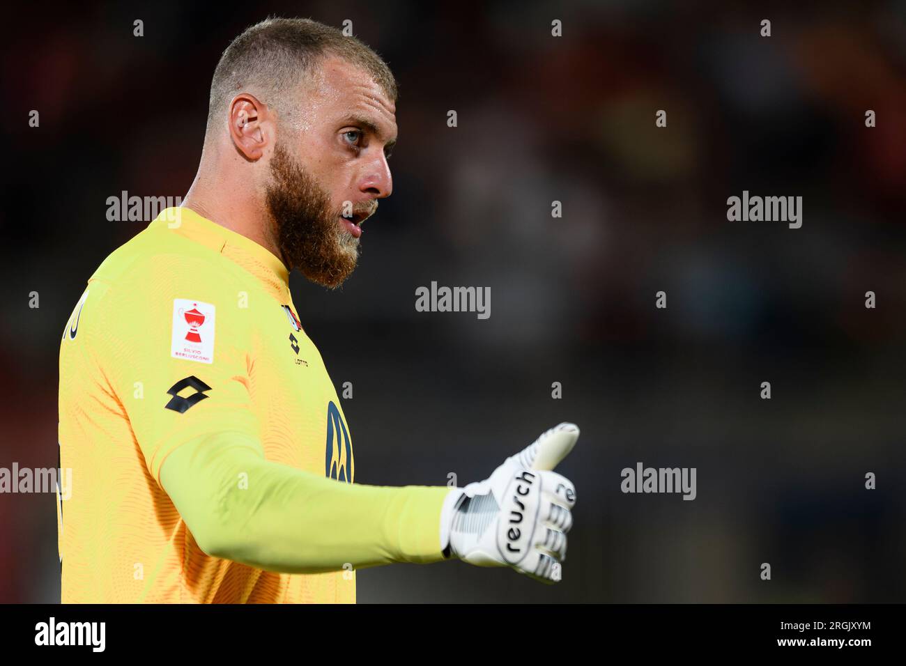Michele Di Gregorio of AC Monza gestures during the Trofeo Silvio ...