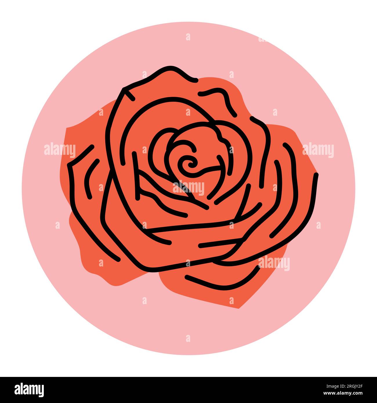 Rose flower black line icon. Pictogram for web page, mobile app, promo ...
