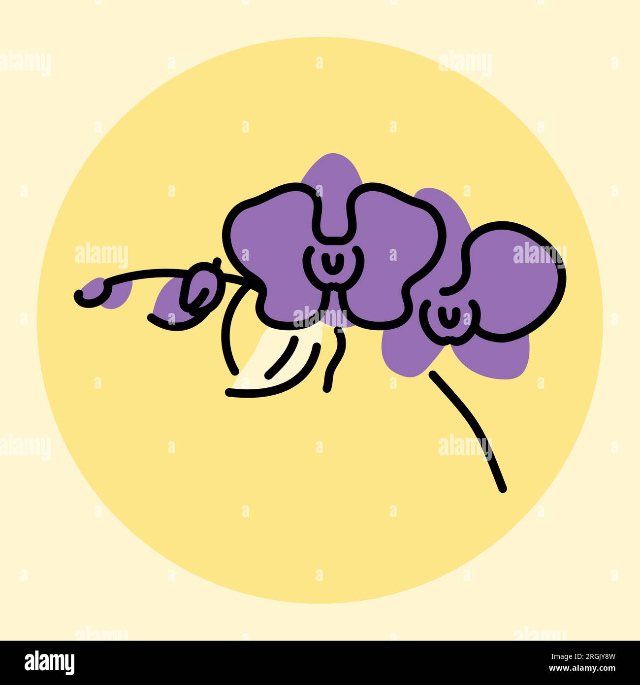 Orhid flower black line icon. Pictogram for web page, mobile app, promo ...