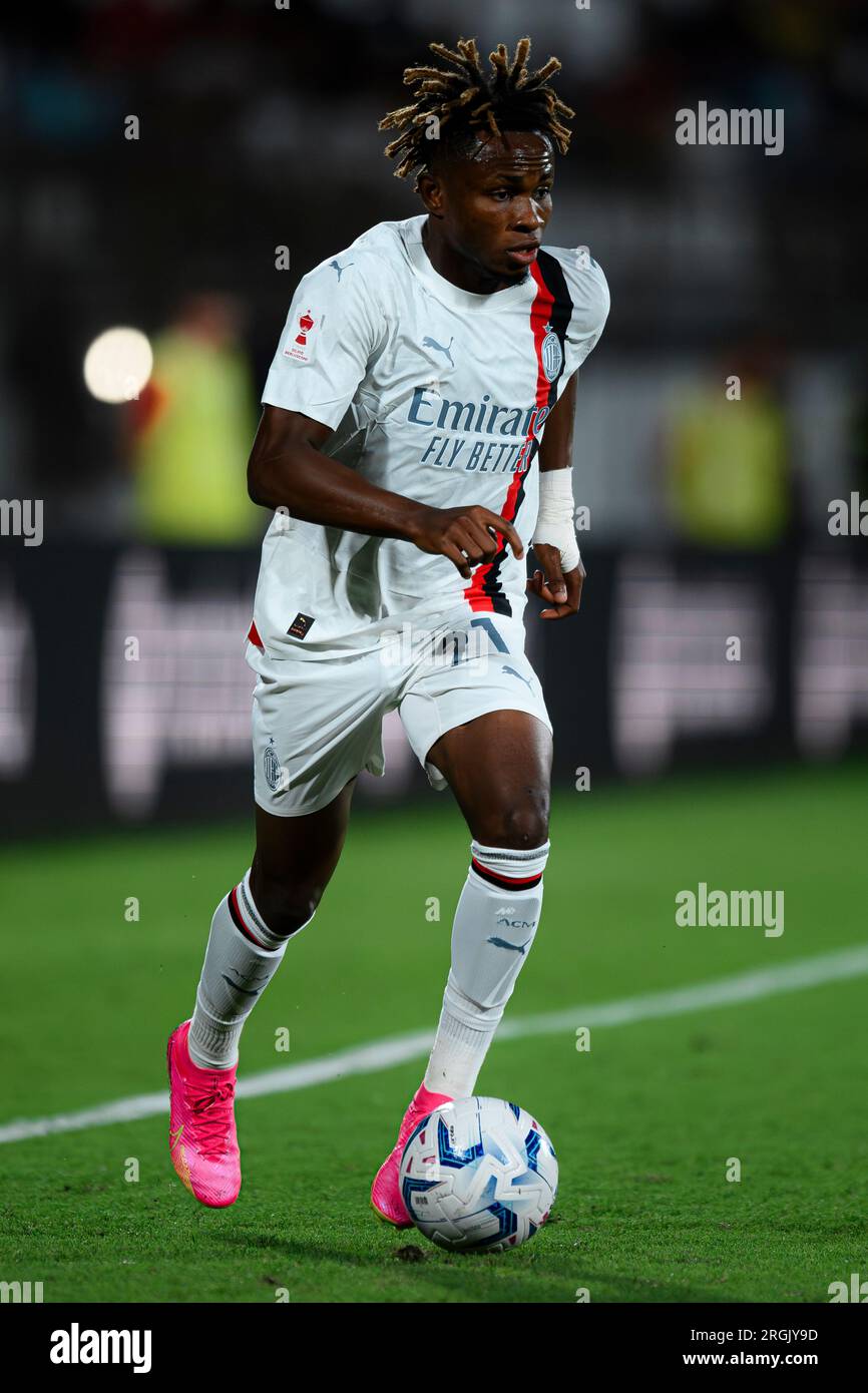 Samuel Chukwueze of AC Milan in action during the Trofeo Silvio ...