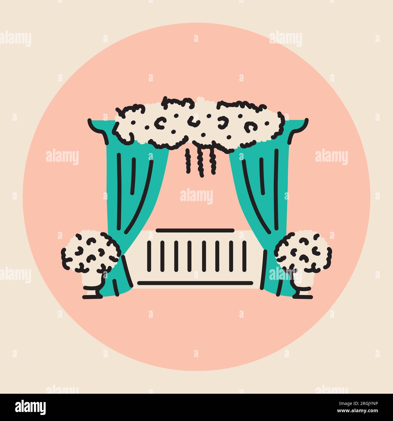 Wedding arch black line icon. Marriage ceremony. Pictogram for web page ...