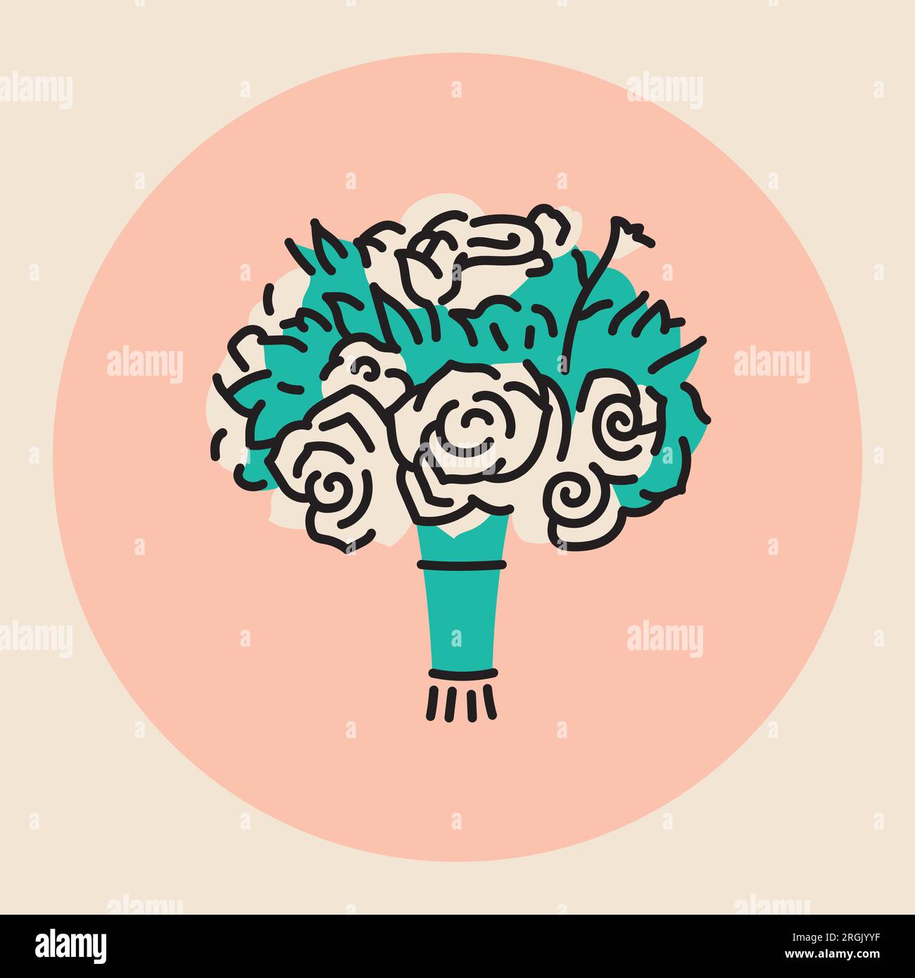 Wedding bouquet black line icon. Bridal boutique. Pictogram for web ...