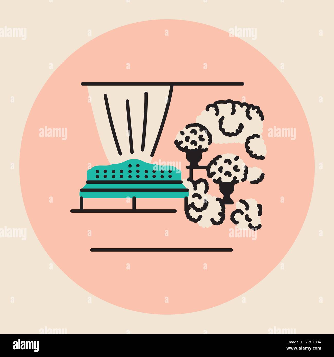 Wedding decoration black line icon. Marriage ceremony. Pictogram for ...