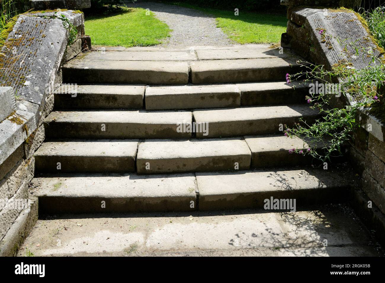 Rustic open air stone staircase in the sunshine Stock Photo - Alamy