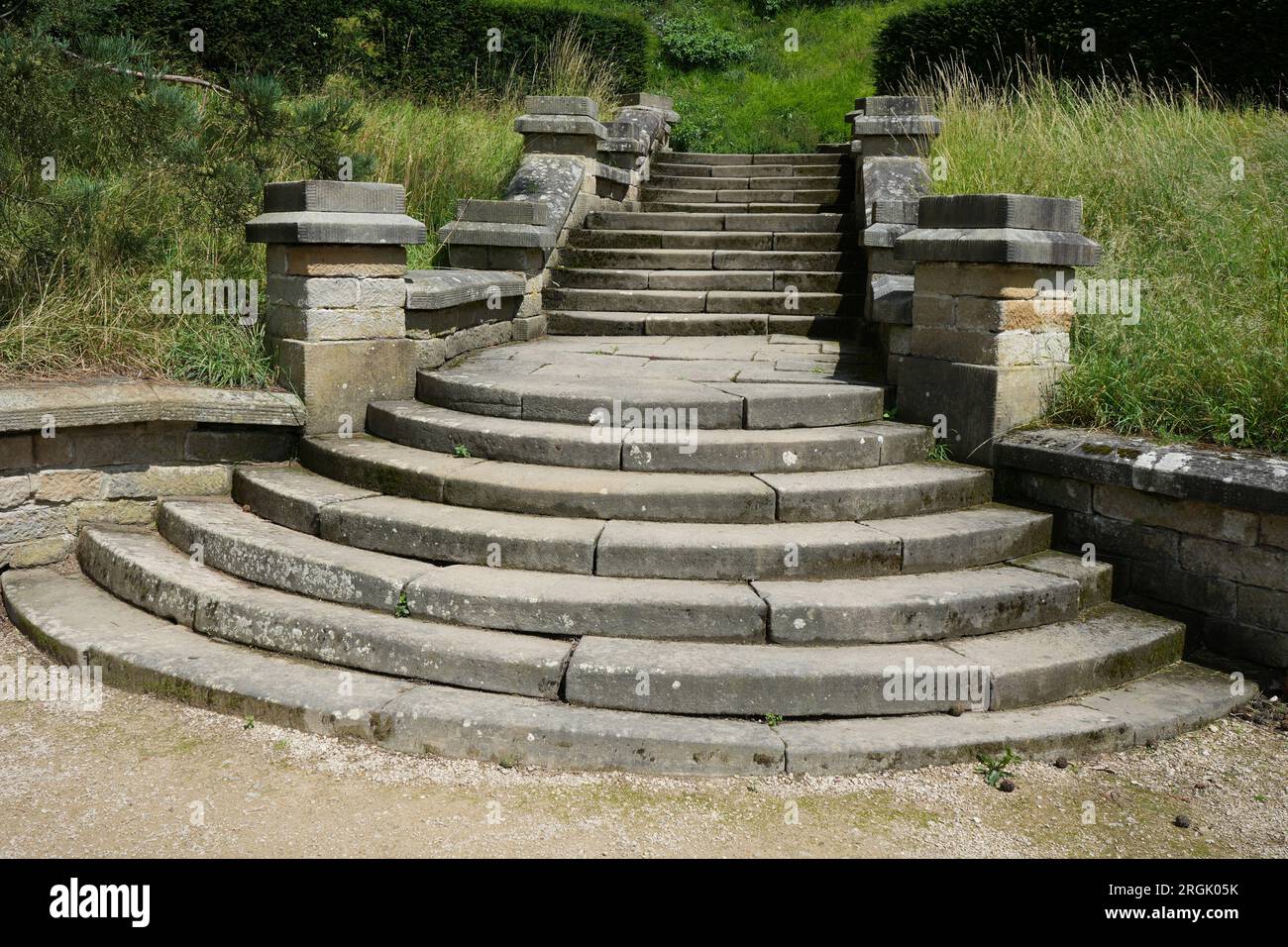 Rustic open air stone staircase in the sunshine Stock Photo - Alamy