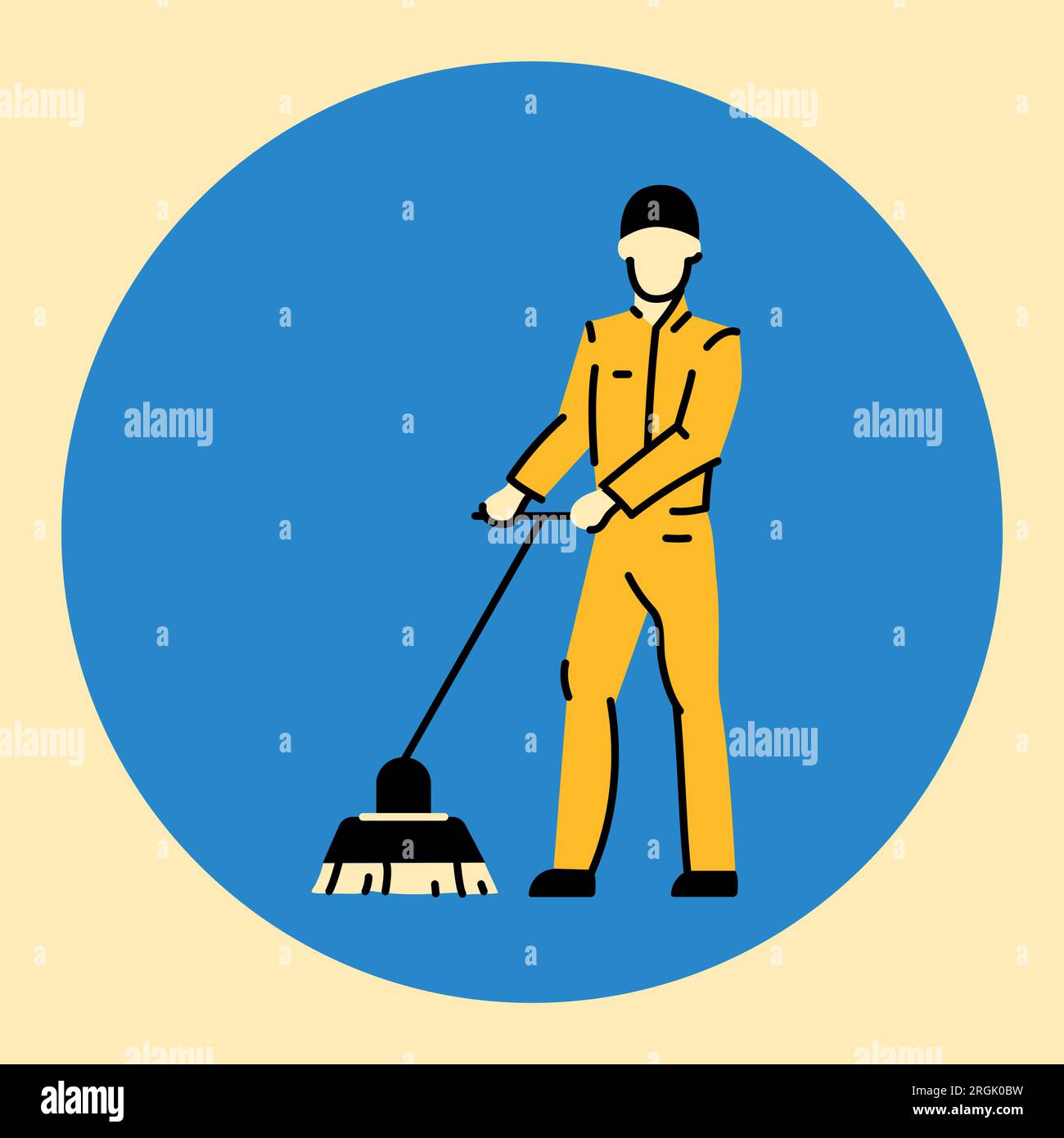 Professional floor cleaning mop man Stock Vector Images - Alamy