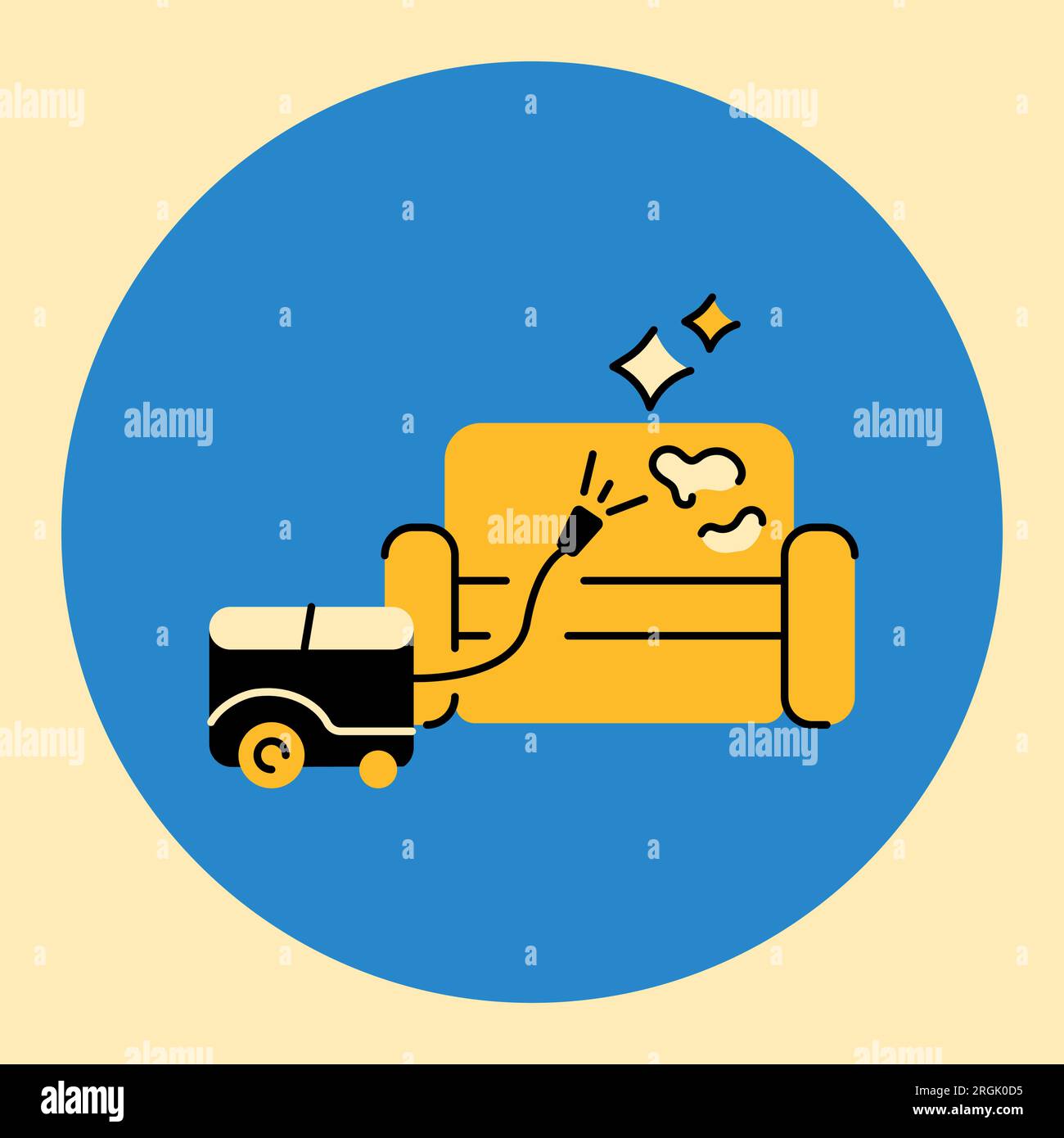 Sofa dry cleaning black line icon. Pictogram for web page, mobile app ...