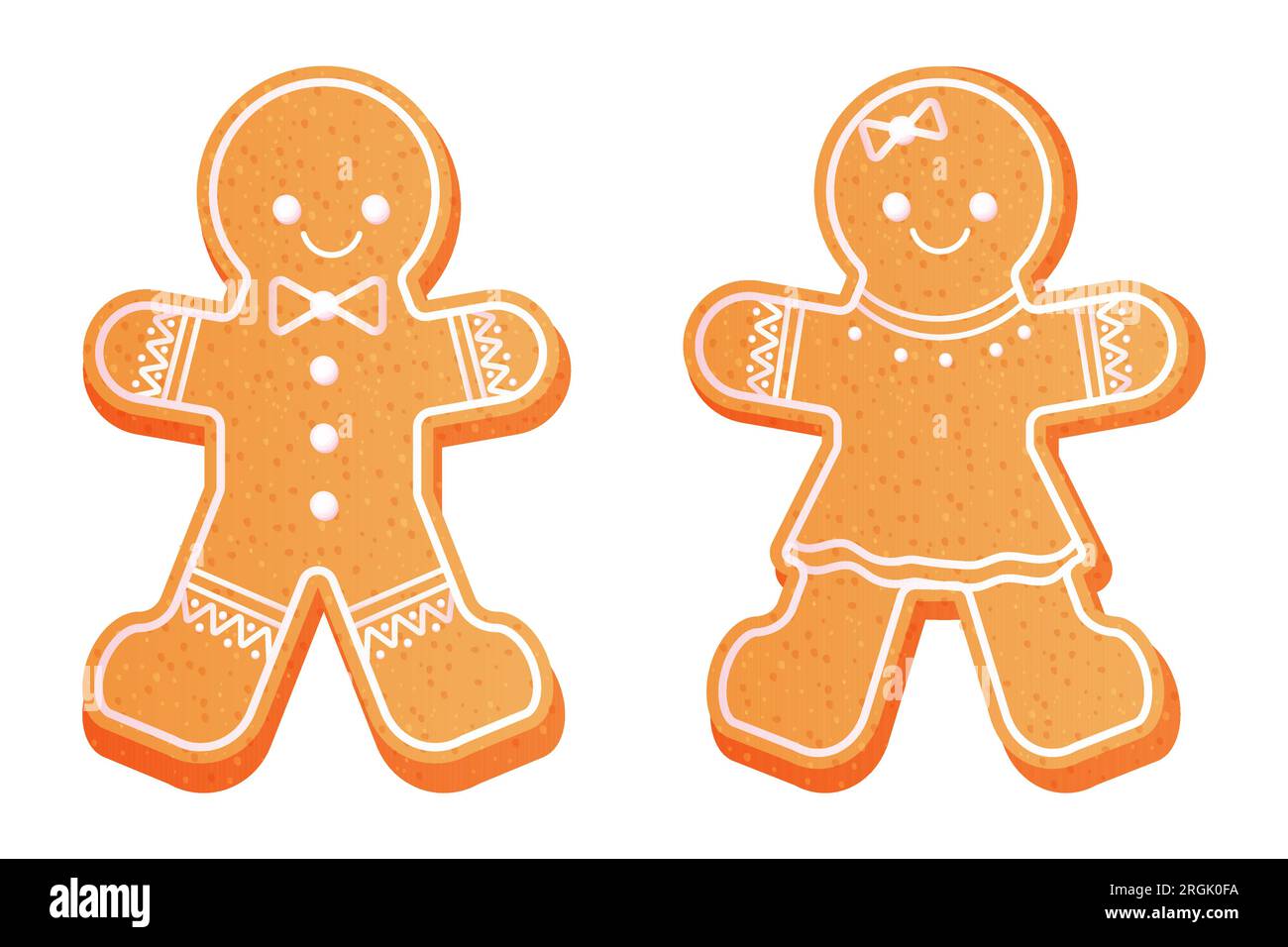 Gingerbread man and woman cute christmas cookies textures with ...