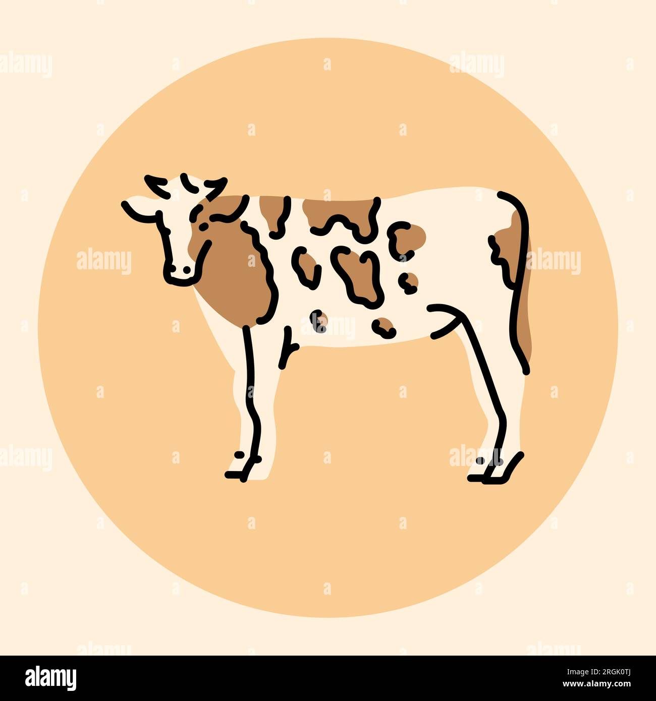 Cow black line icon. Farm animals. Pictogram for web page, mobile app ...