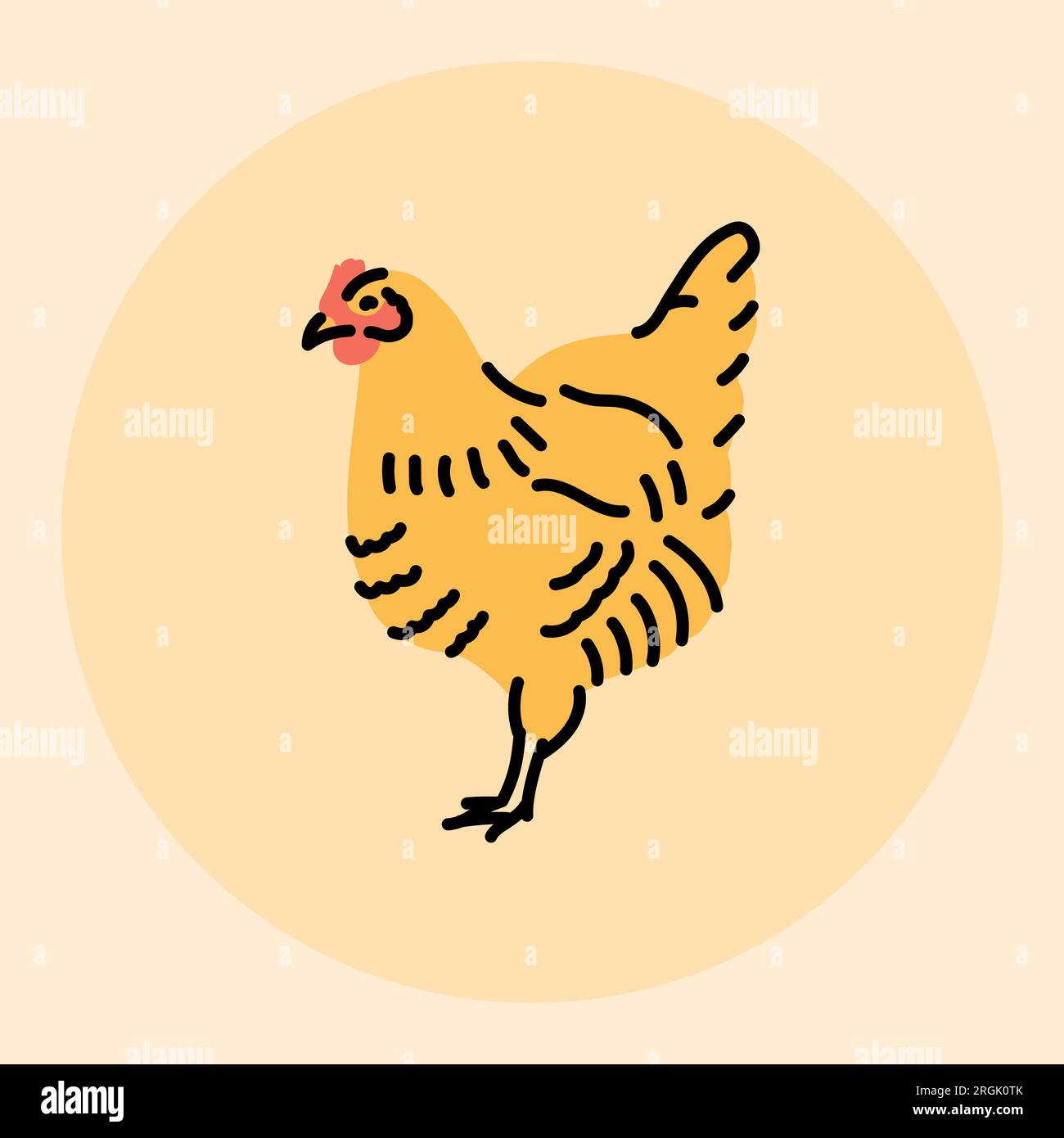 Chicken black line icon. Farm animals. Pictogram for web page, mobile ...