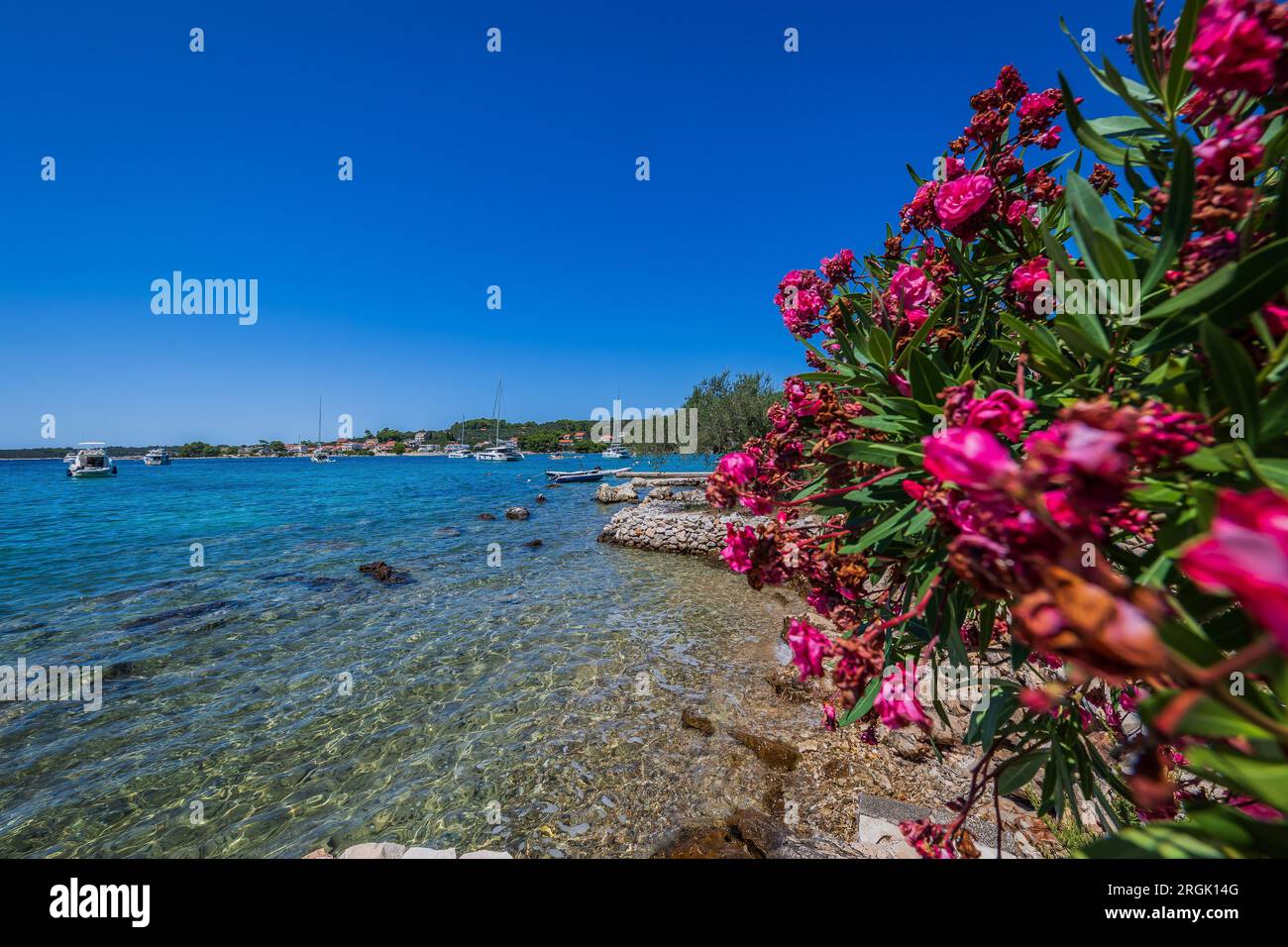 Photo shows seaside scenery of Gradina Bay on the west of the island of ...
