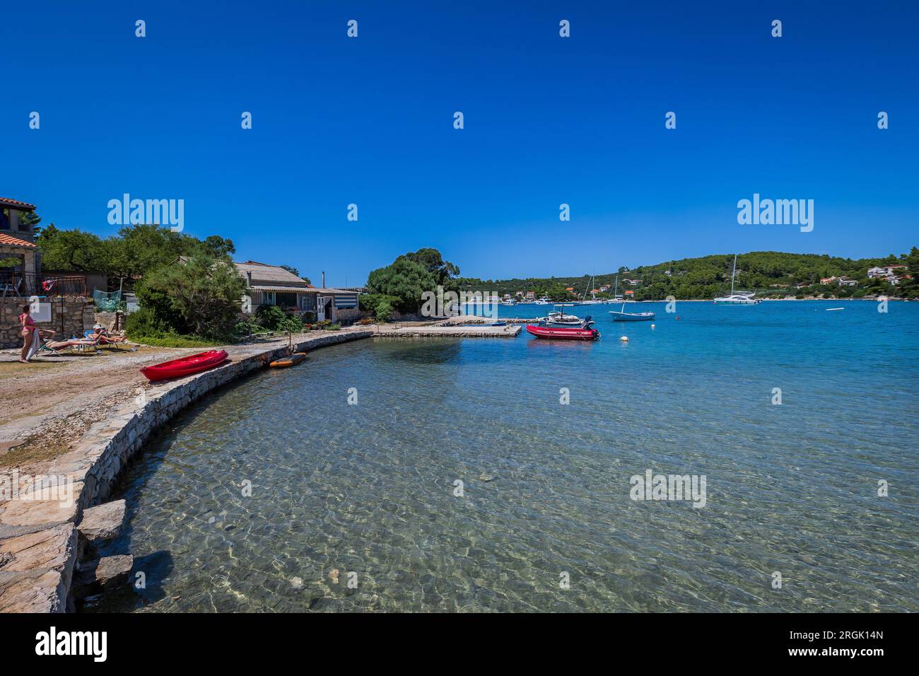 Photo shows seaside scenery of Gradina Bay on the west of the island of ...