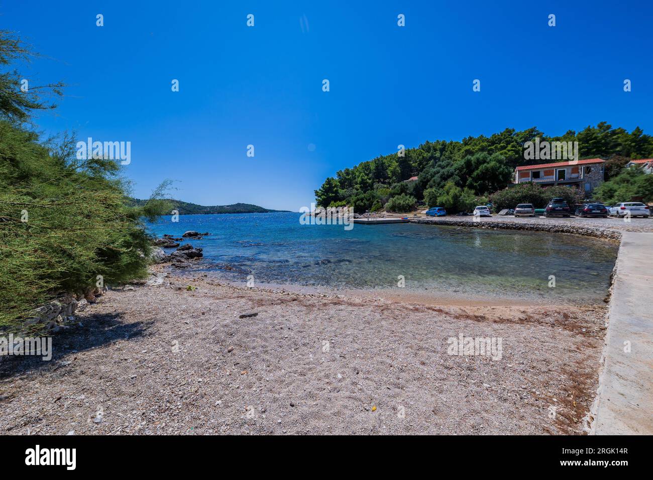 Photo shows seaside scenery of Gradina Bay on the west of the island of ...