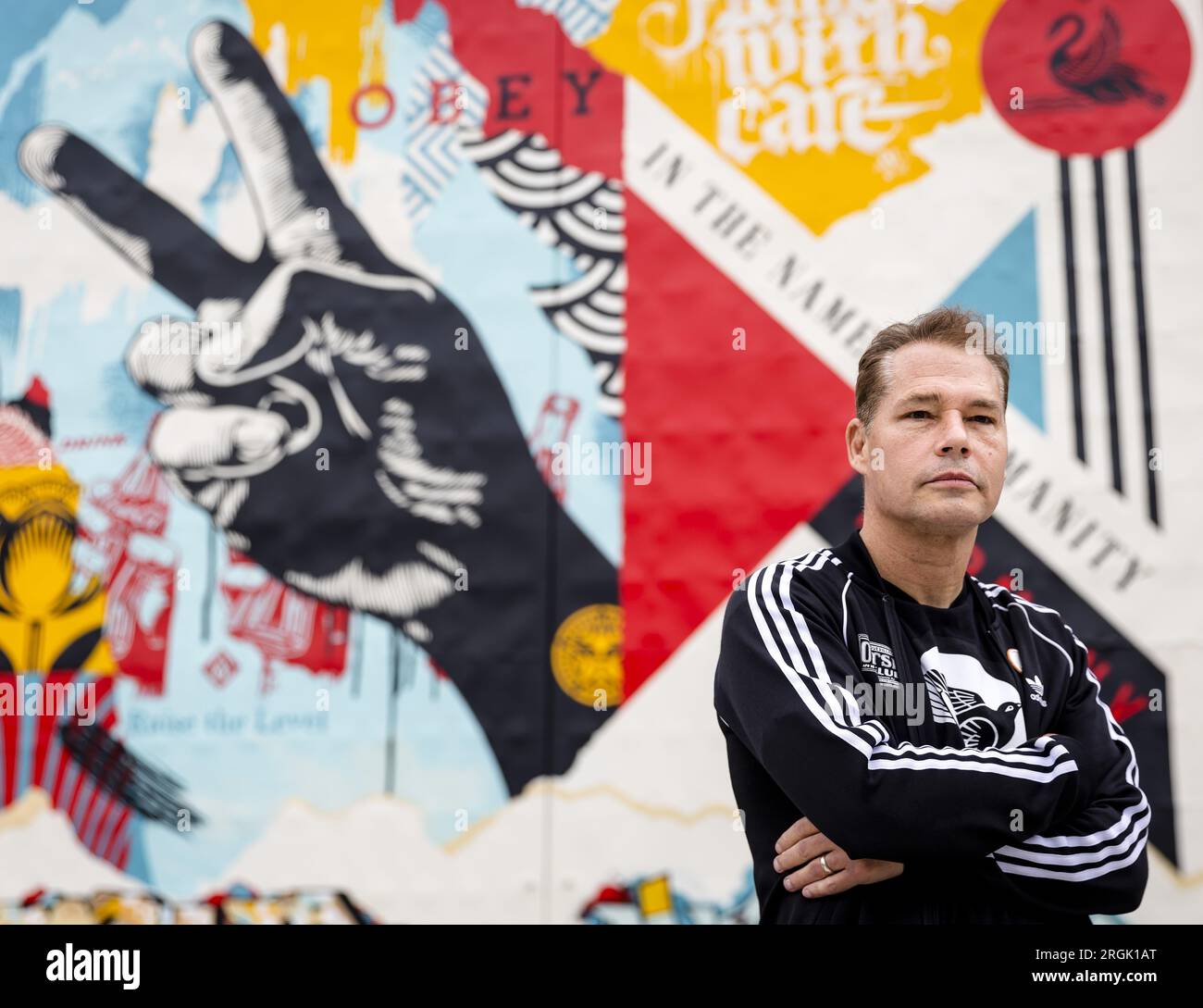 AMSTERDAM - Street artist Shepard Fairey during the unveiling of his ...