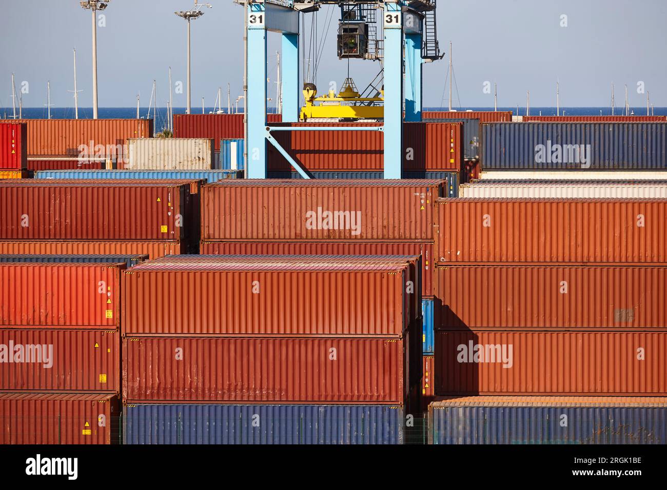 Containers ready to be shipped. Logistic. Global market. International ...