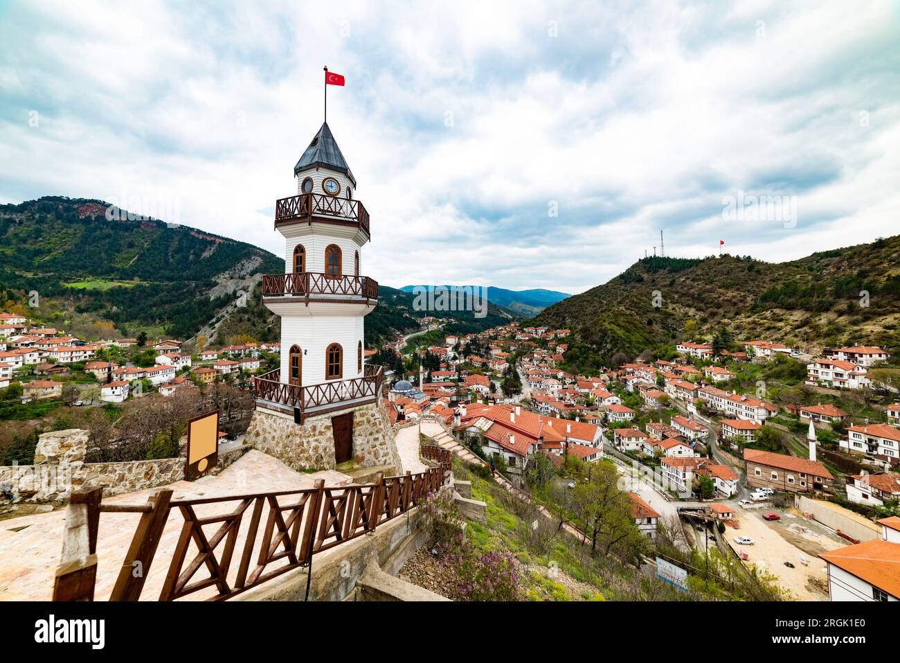 Goynuk District of Bolu, Turkey. The Victory Tower (Zafer Kulesi) with ...