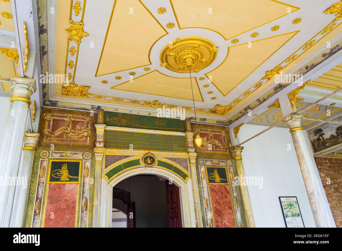 Ornate entrance of the Gate of Felicity of Topkapi Palace .Topkapi is a ...