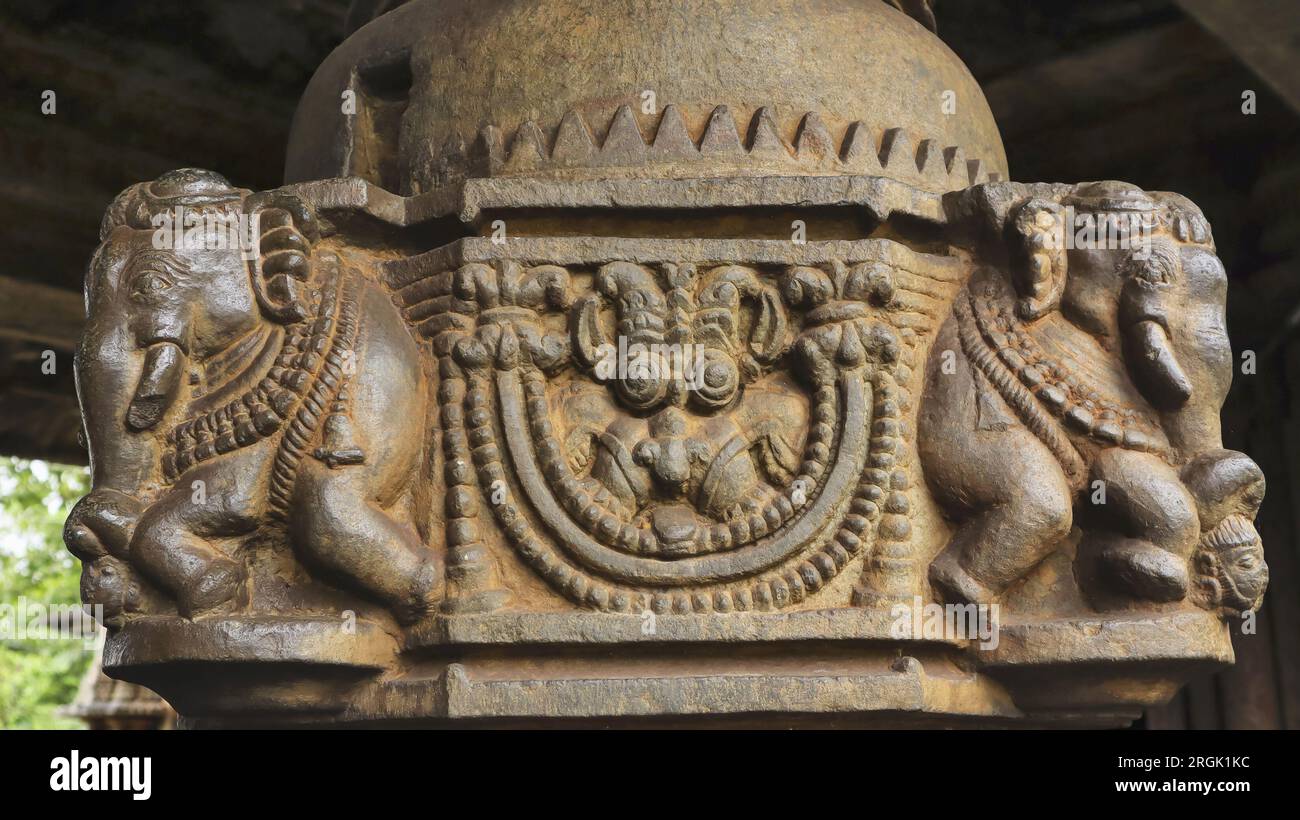 Sculpture of Lions and Kirtimukha on the Ancient Shri Tarakeshwara ...