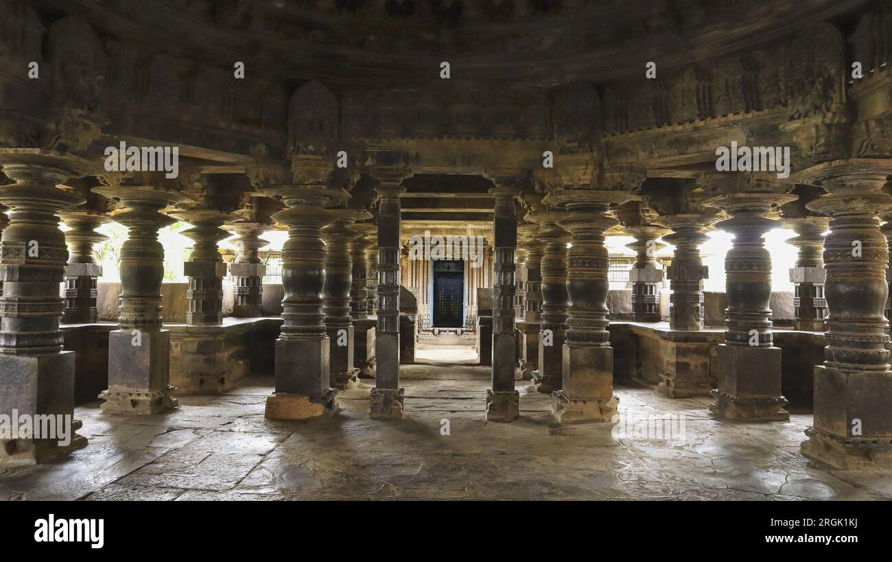 Pillars of Mandapa in Ancient Shri Tarakeshwara Swami Temple, Hangal ...