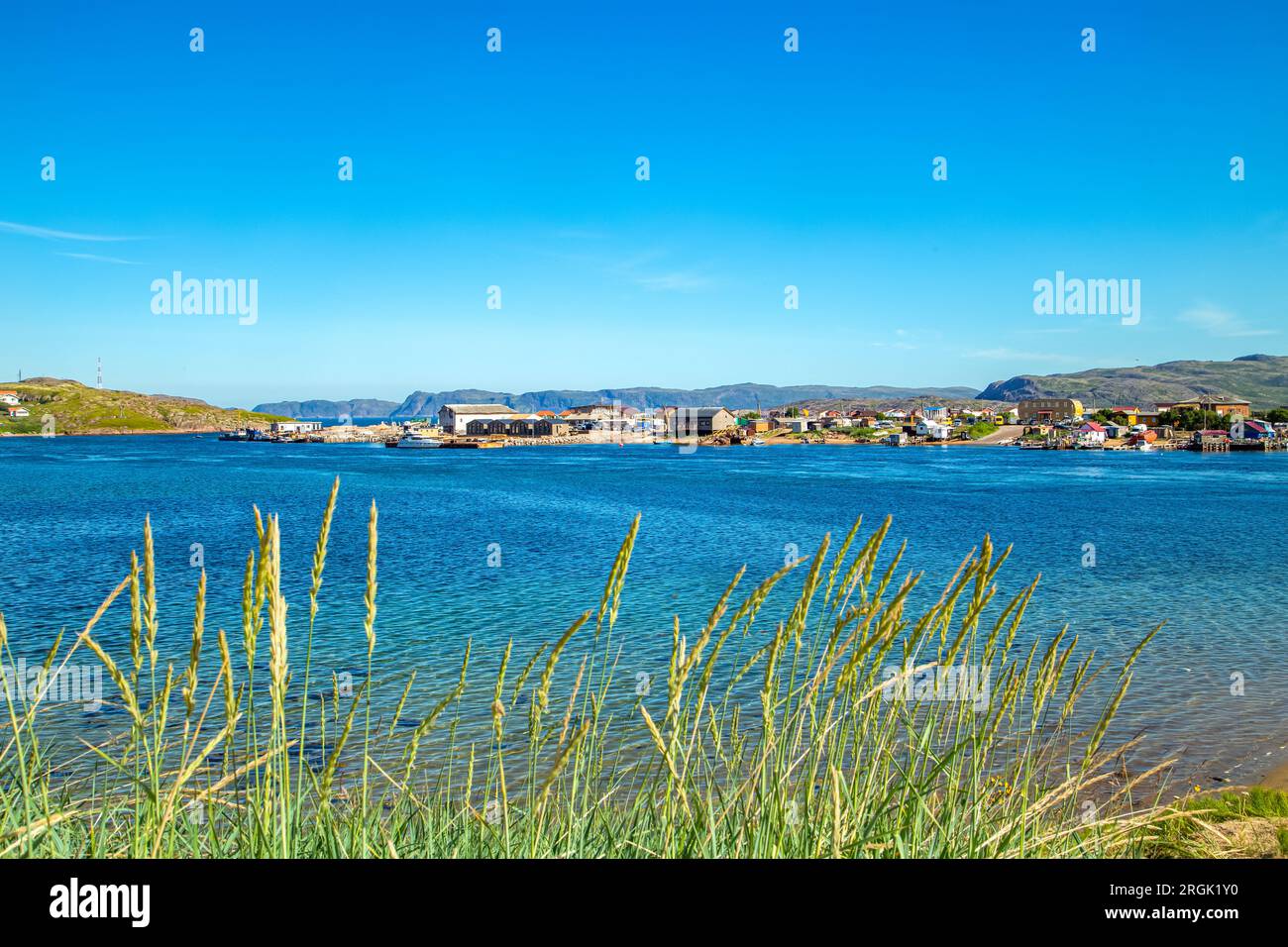 Coastal small fishing town of Teriberka. North of the Kola Peninsula ...