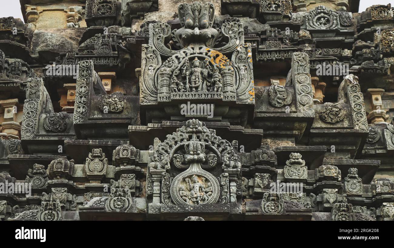 Carvings of Hindu Deities and Kirtimukha on the Kaleshwara Swami Temple ...