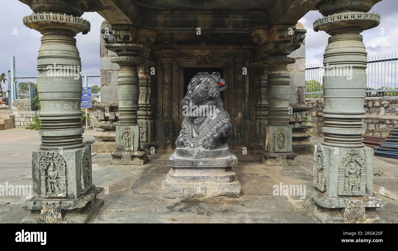 Sculpture of Nandi in Front of Kaleshwara Swami Temple, Hire Hadagali ...