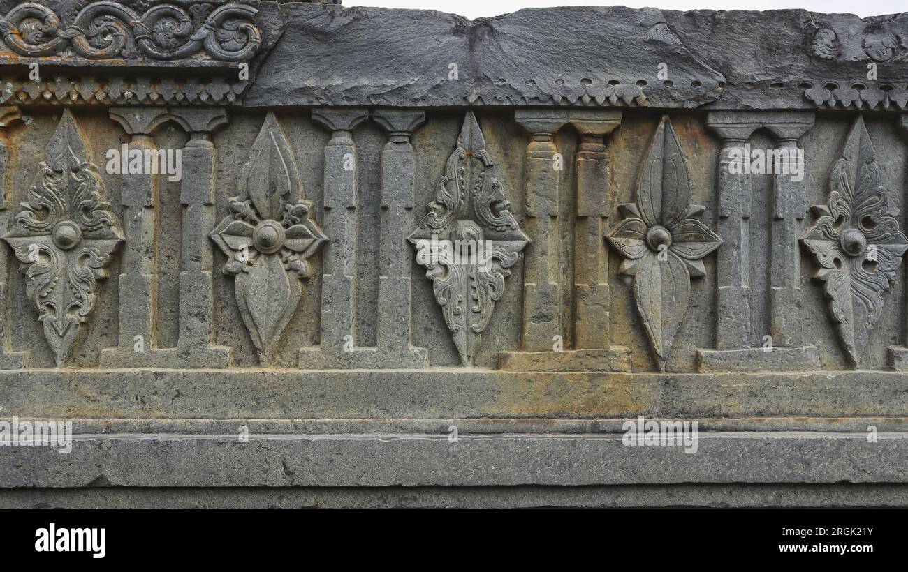 Flower Panel on the Shantinath Basadi, Bandalike, Shimoga, Karnataka ...